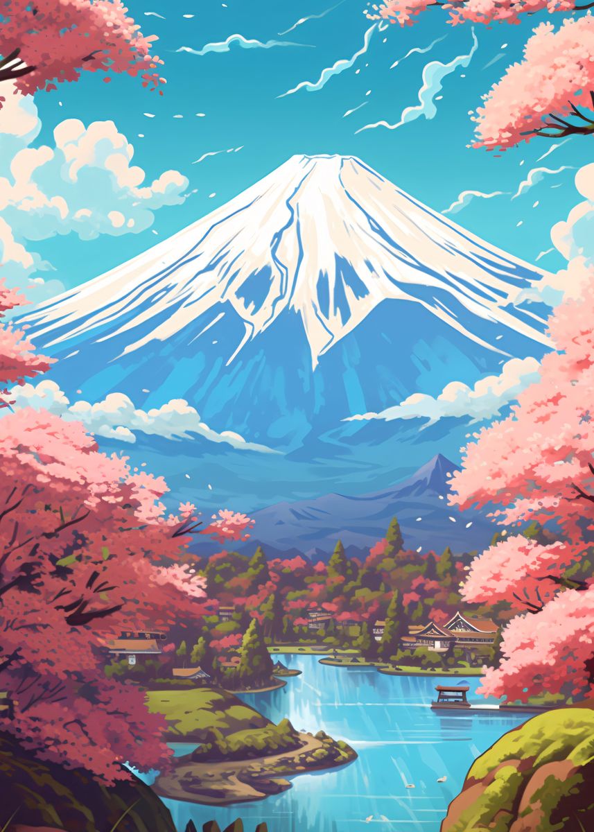 'Mount Fuji' Poster, picture, metal print, paint by Conceptual Photography | Displate