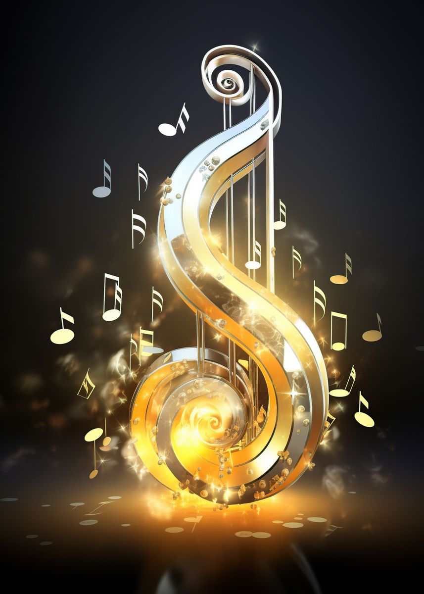 'musical notes' Poster, picture, metal print, paint by NowFak | Displate