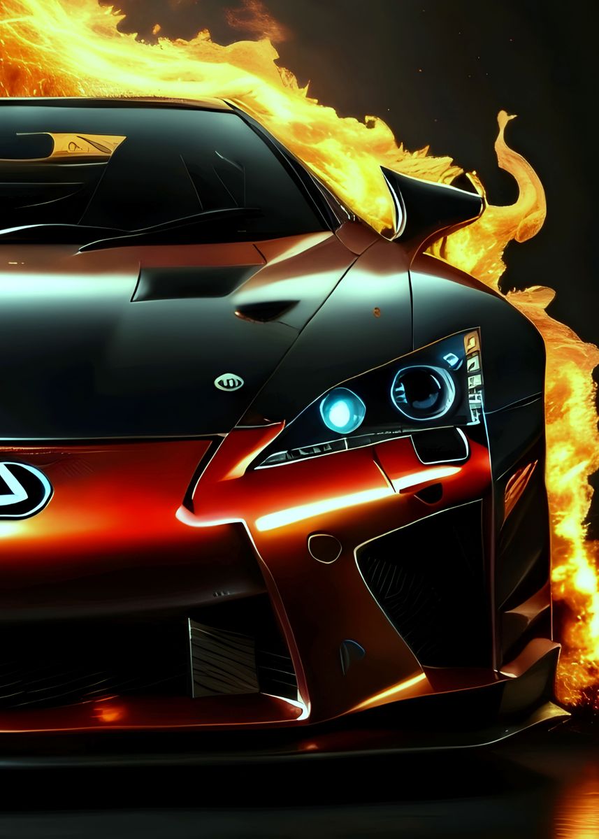 'Lexus LFA ' Poster, picture, metal print, paint by Hakuro | Displate