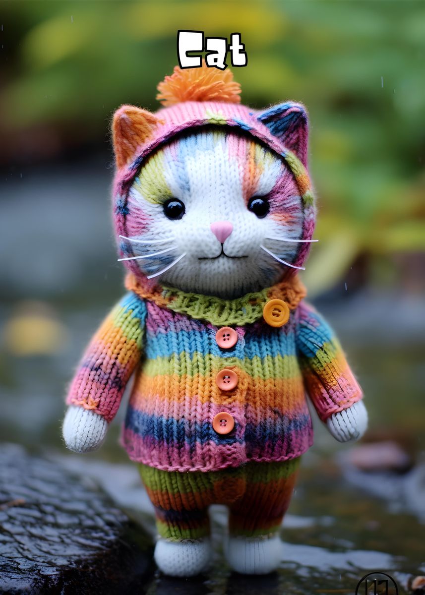 'Colorful Kids Cat Poster' Poster by Mark Vincent Verallo | Displate