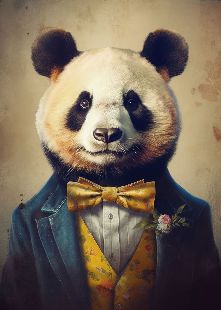 'Mr Dapper Panda Bear' Poster, picture, metal print, paint by Jensen ...