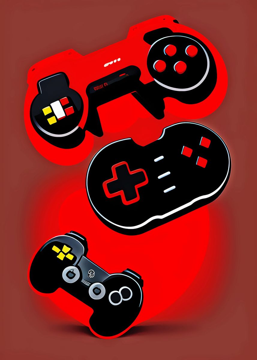 'joystick' Poster, picture, metal print, paint by GARFTE LE | Displate