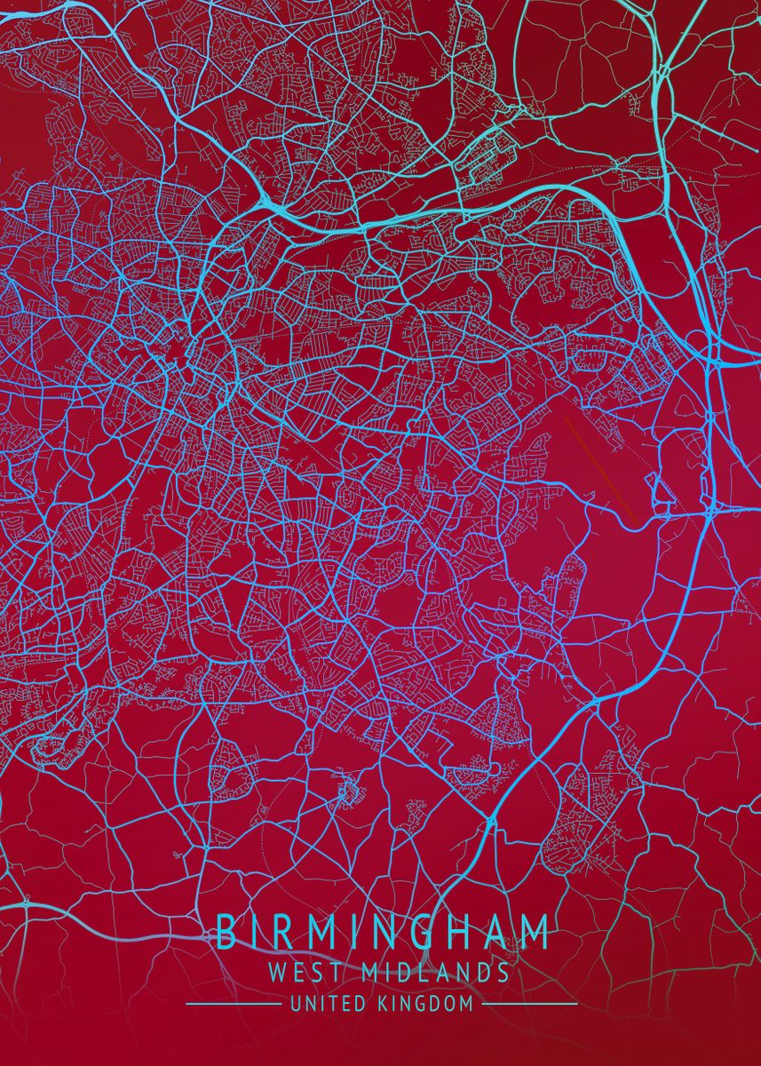 'Birmingham UK CITY MAP' Poster by Gigi Bgm | Displate