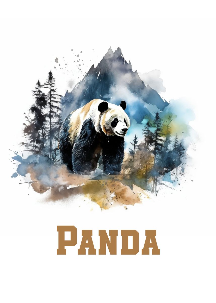 'Giant Panda Painting' Poster, picture, metal print, paint by Do Duong ...