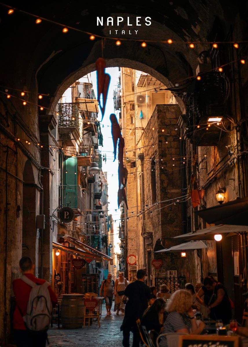 'Naples ' Poster, picture, metal print, paint by Famous City | Displate