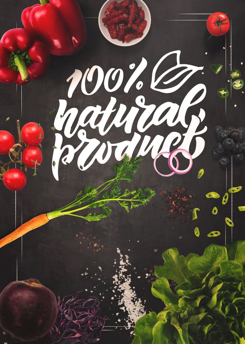 'Fresh natural Food Board' Poster, picture, metal print, paint by ...