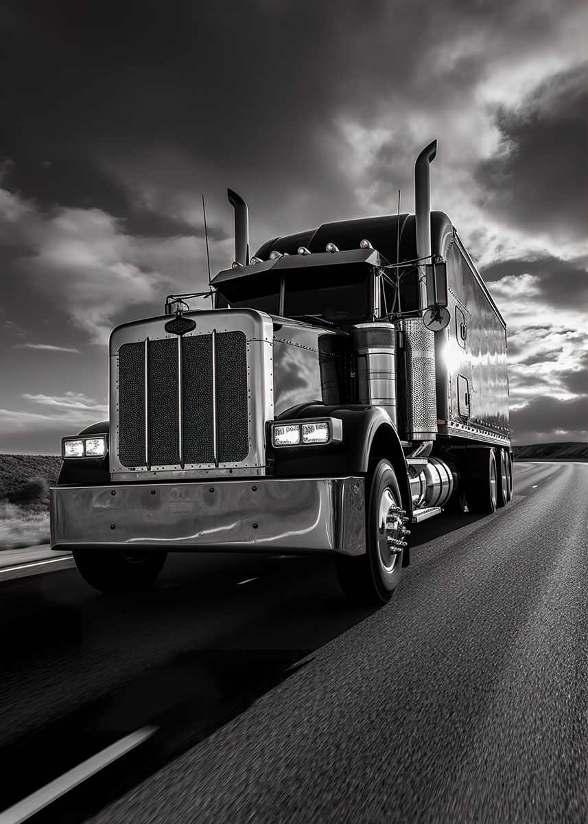 'Peterbilt Truck' Poster, picture, metal print, paint by MaluBobo ...