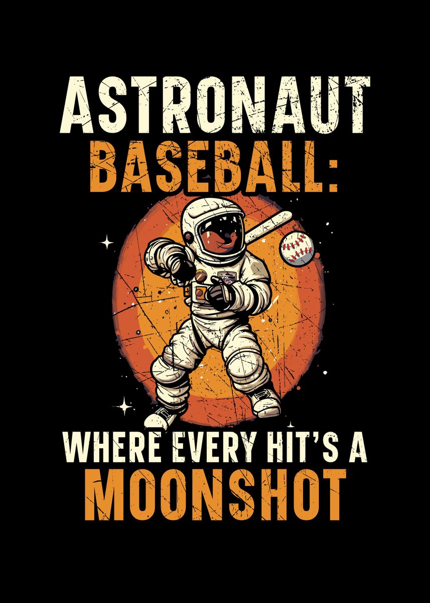 'Baseball Astronaut' Poster, picture, metal print, paint by NAO | Displate