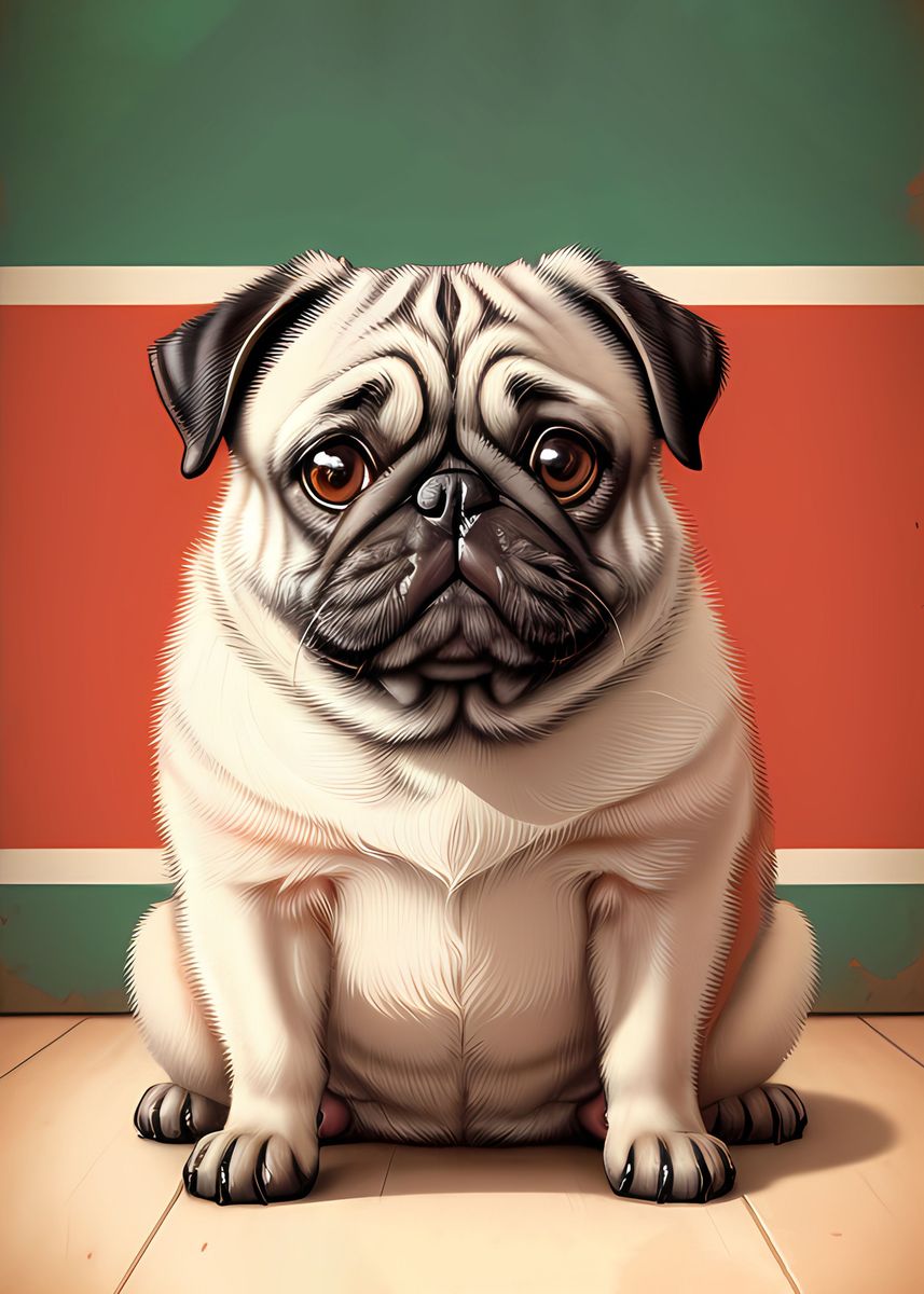'cute dog retro style' Poster by erma wati | Displate