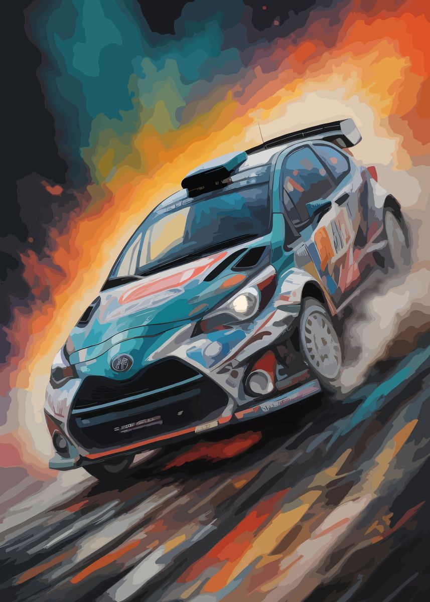 'Toyota Yaris GR Rally 1' Poster, picture, metal print, paint by Sakura ...