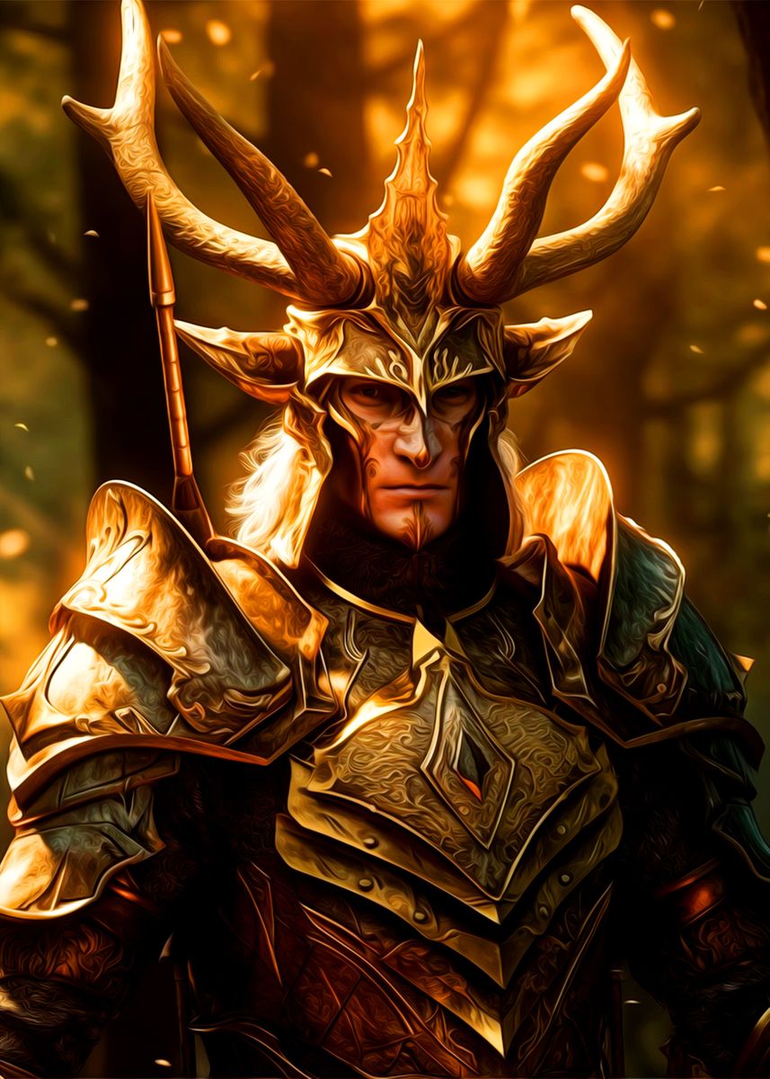 'Deer Knight' Poster, picture, metal print, paint by land vinh | Displate