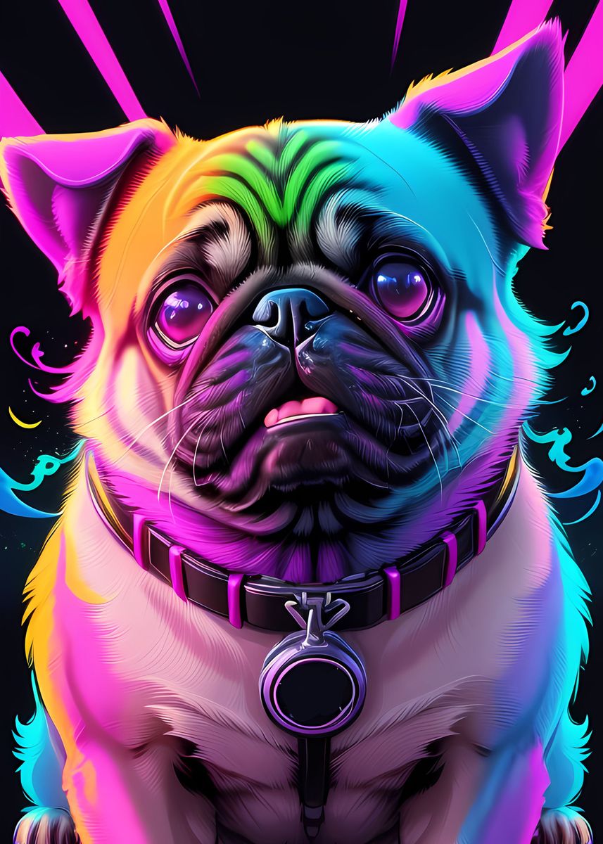 'cute dog retro style' Poster by erma wati | Displate