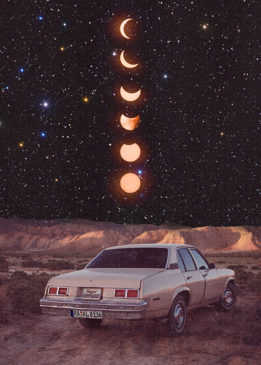 'Lunar Road Trip' Poster, picture, metal print, paint by Elysian Vision ...