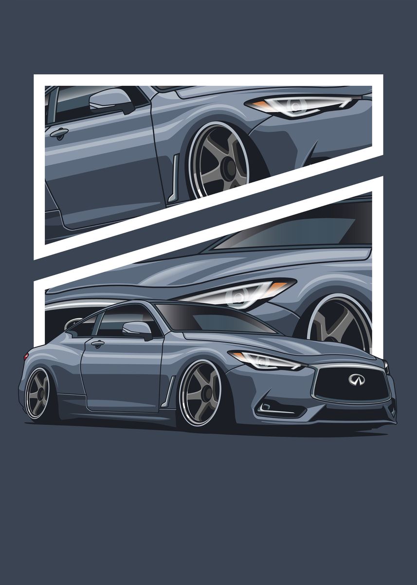 'Infiniti Q60' Poster, picture, metal print, paint by Vero Automotive ...