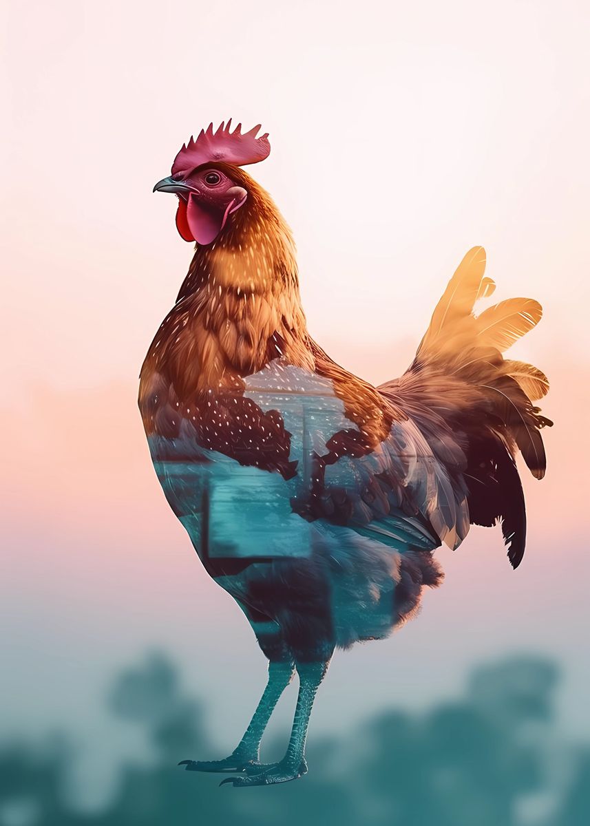 'Chicken Animal' Poster by DecoyDesign | Displate
