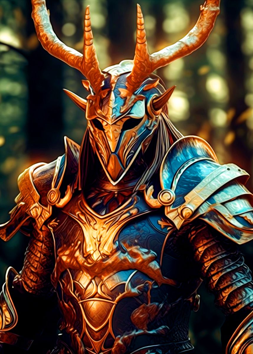 'Deer Knight' Poster, picture, metal print, paint by land vinh | Displate