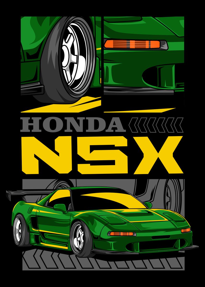 'Legendary NSX Car' Poster, picture, metal print, paint by Mikhaila ...