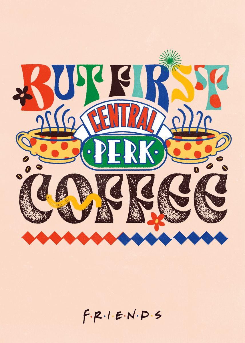 'But First Coffee Vertical' Poster, picture, metal print, paint by ...