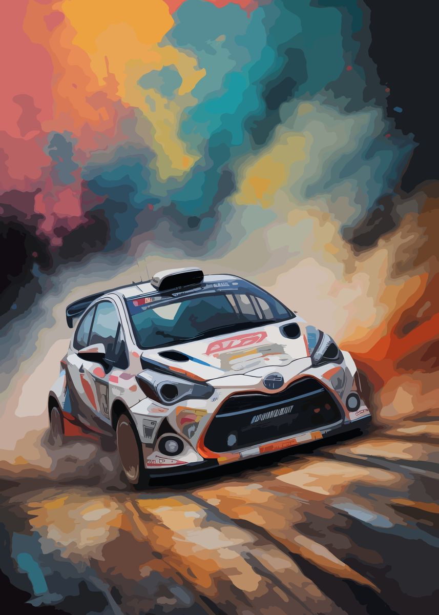 'Toyota Yaris GR Rally 1' Poster, picture, metal print, paint by Sakura ...