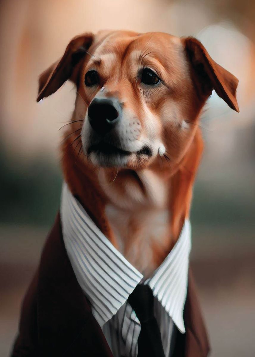 'Dog in Suit' Poster, picture, metal print, paint by VIVEK KANSARA ...