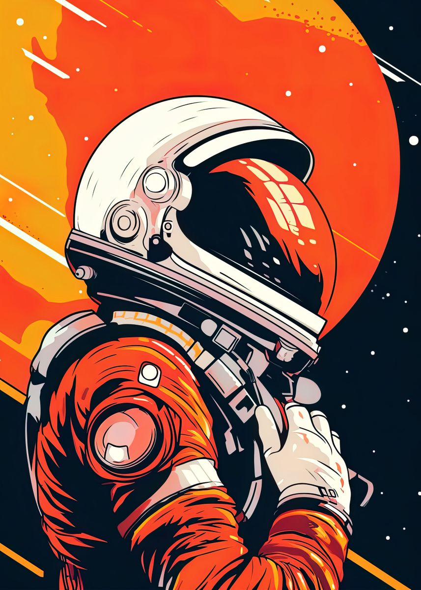 'Astronaut Cartoon' Poster, picture, metal print, paint by Laura ...