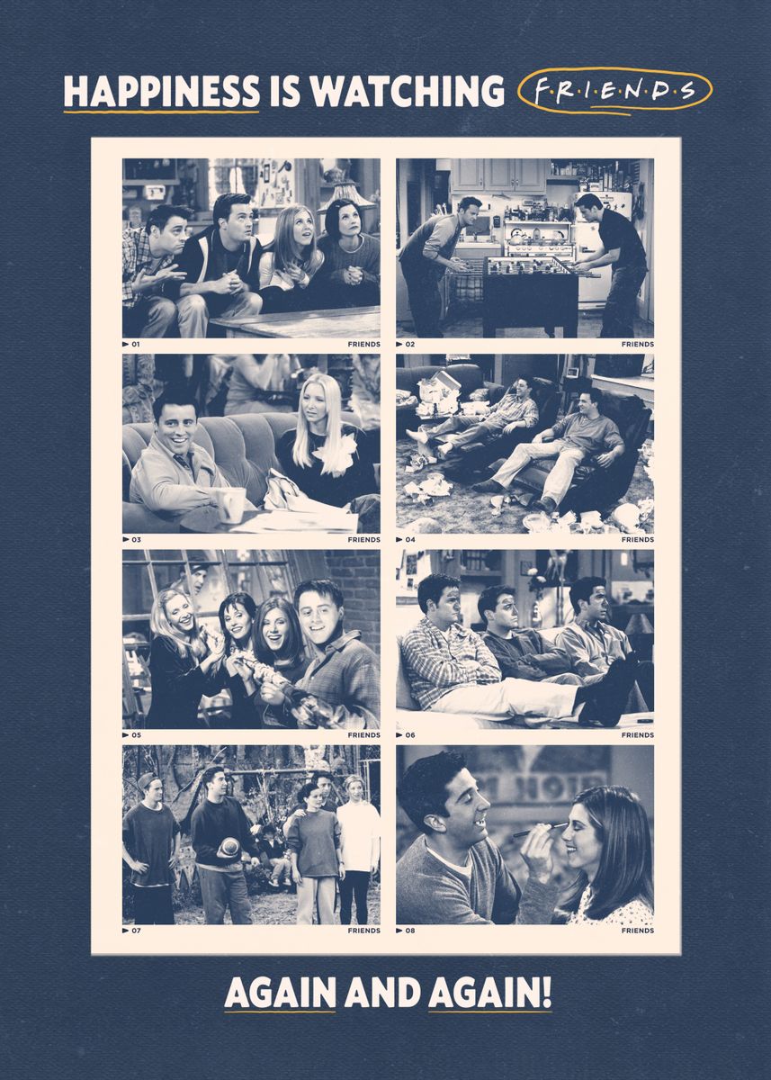 'Friends Rewatch Addict' Poster, picture, metal print, paint by Friends ...