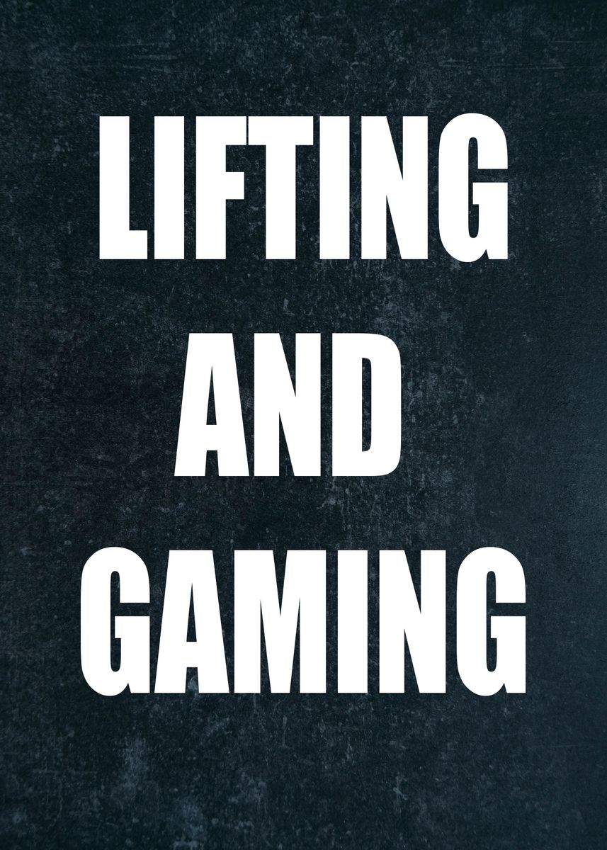 'Lifting And Gaming' Poster, picture, metal print, paint by 3am | Displate