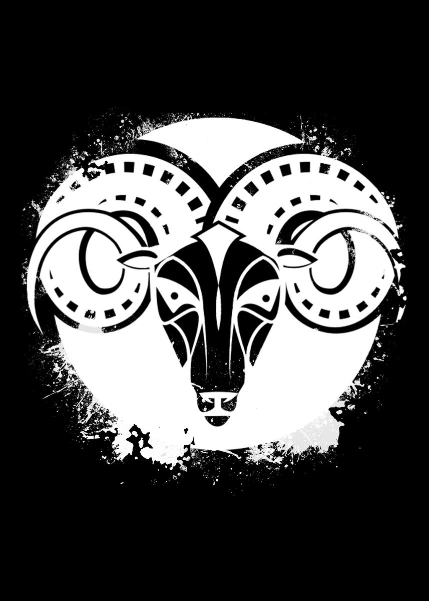 'Aries Goat' Poster, picture, metal print, paint by BobbyBubble | Displate