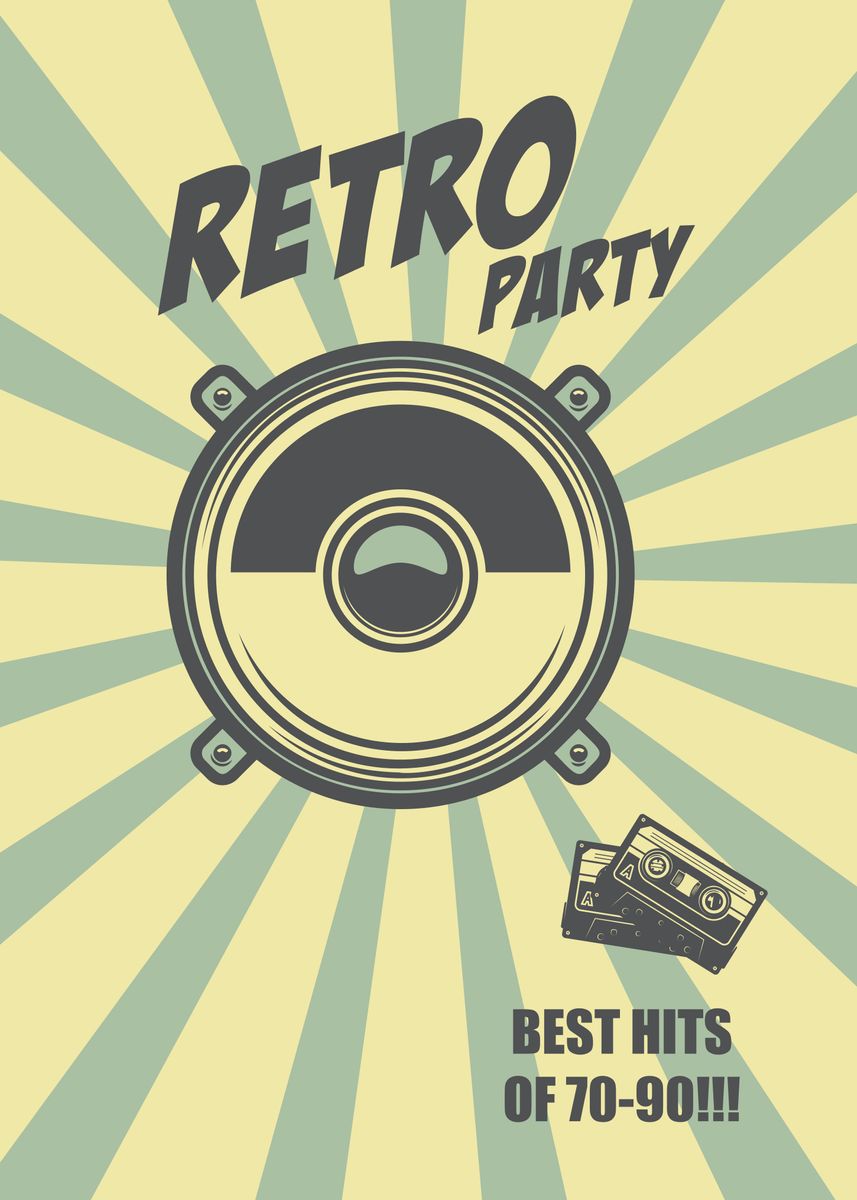'retro style boombox' Poster, picture, metal print, paint by ...