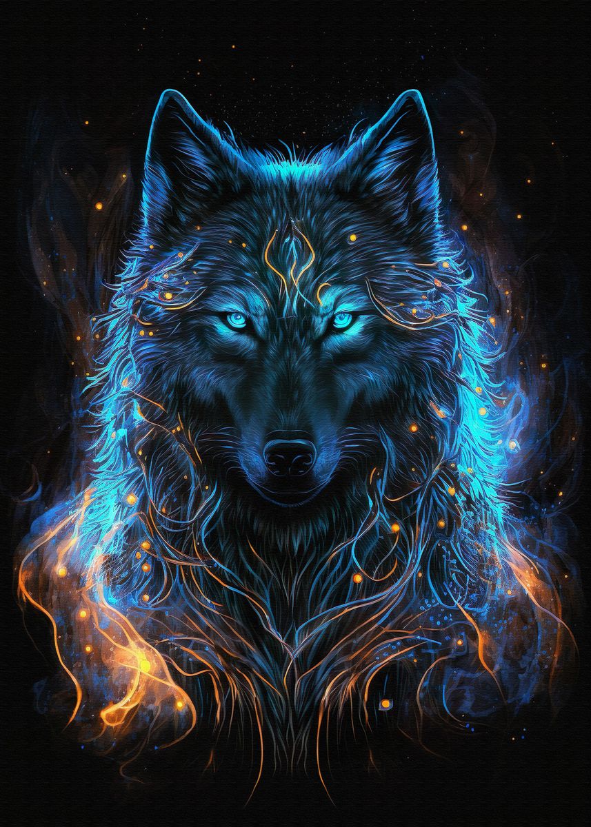 'Wolf spirit portrait' Poster, picture, metal print, paint by Le Duc Hiep | Displate
