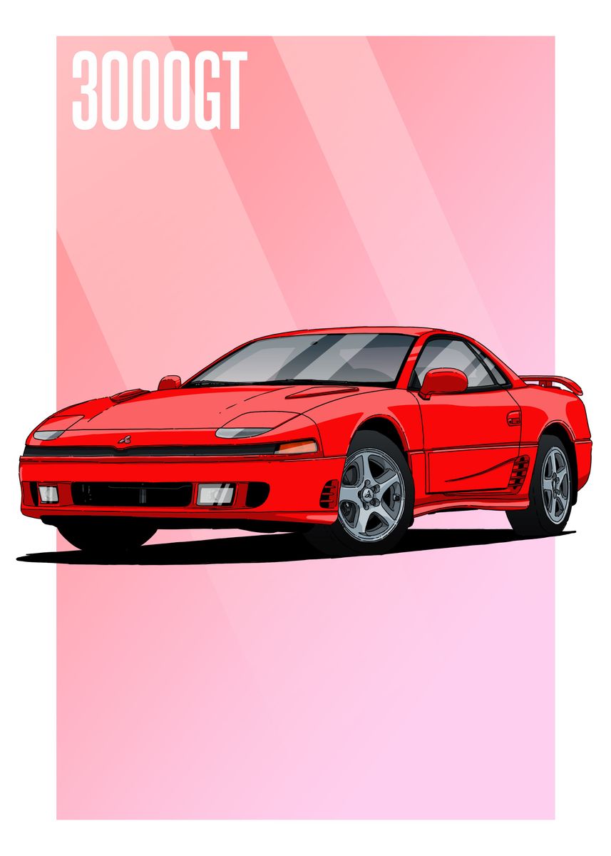 'Mitsubishi 3000GT' Poster, picture, metal print, paint by ND Fat ...