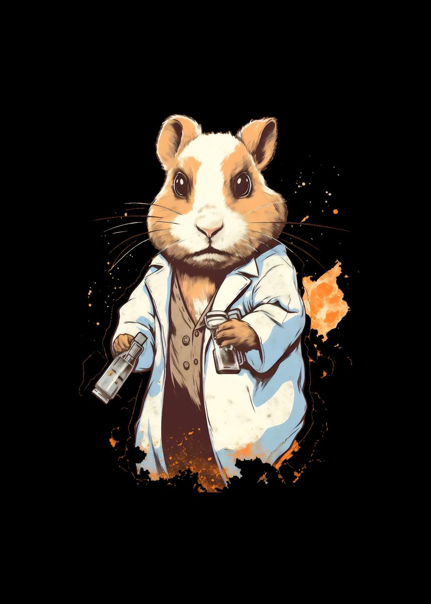 'Hamster Doctor Physician' Poster, picture, metal print, paint by ...