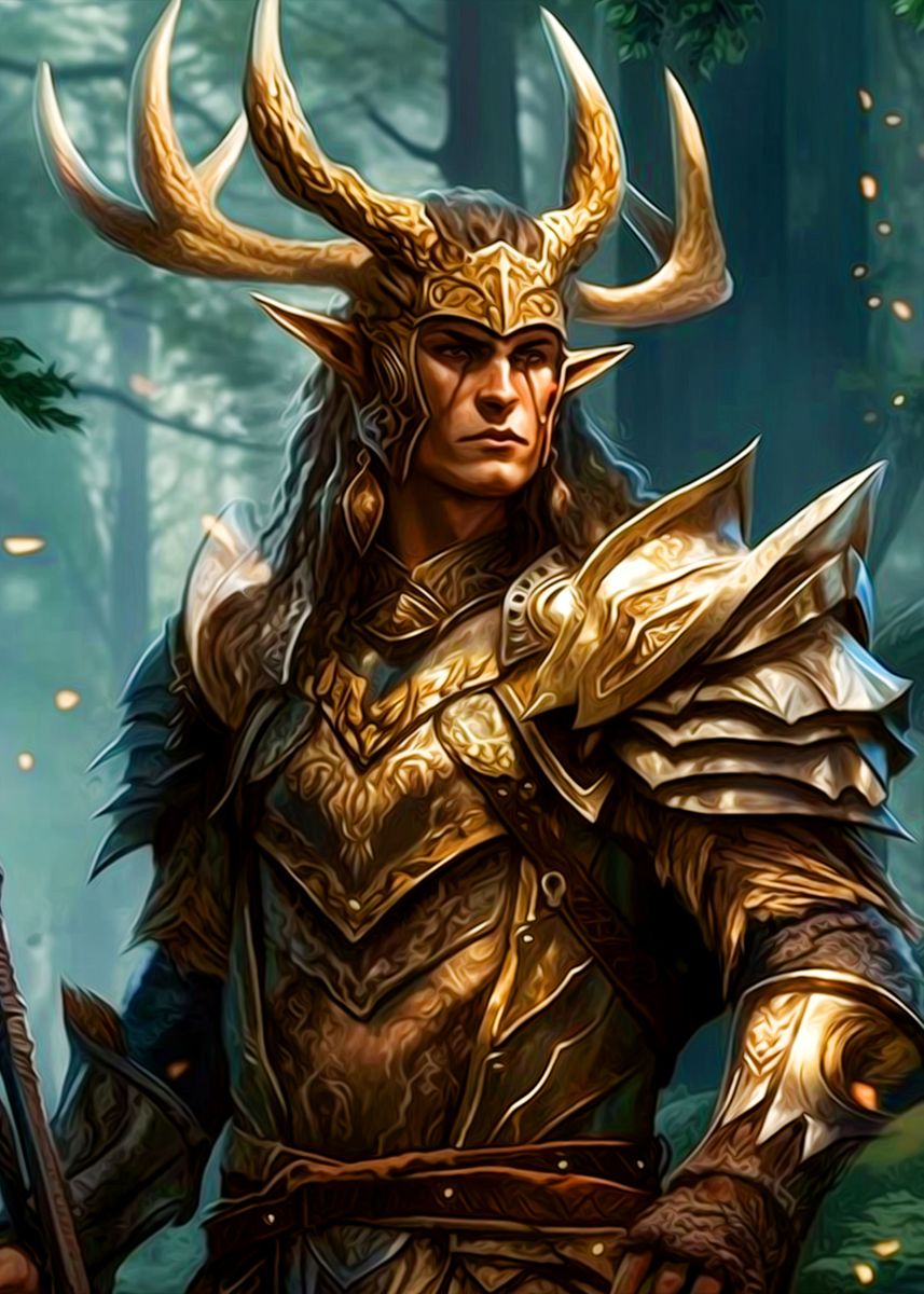 'Deer Knight' Poster, picture, metal print, paint by land vinh | Displate