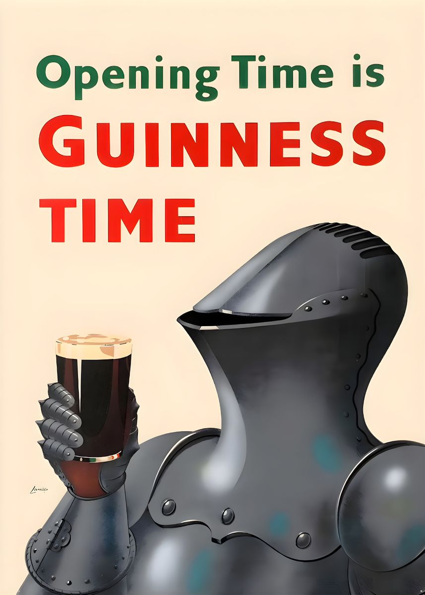 'Opening Time Is Guinness' Poster, picture, metal print, paint by ...