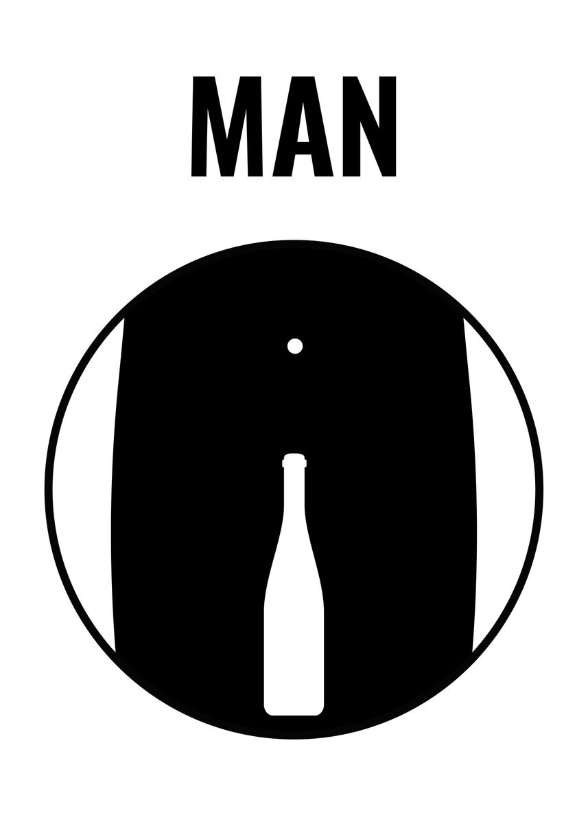 'rest room sign man' Poster, picture, metal print, paint by dam art ...