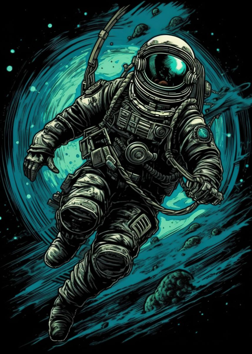 'Flying Astronaut' Poster by Laura Winstead | Displate