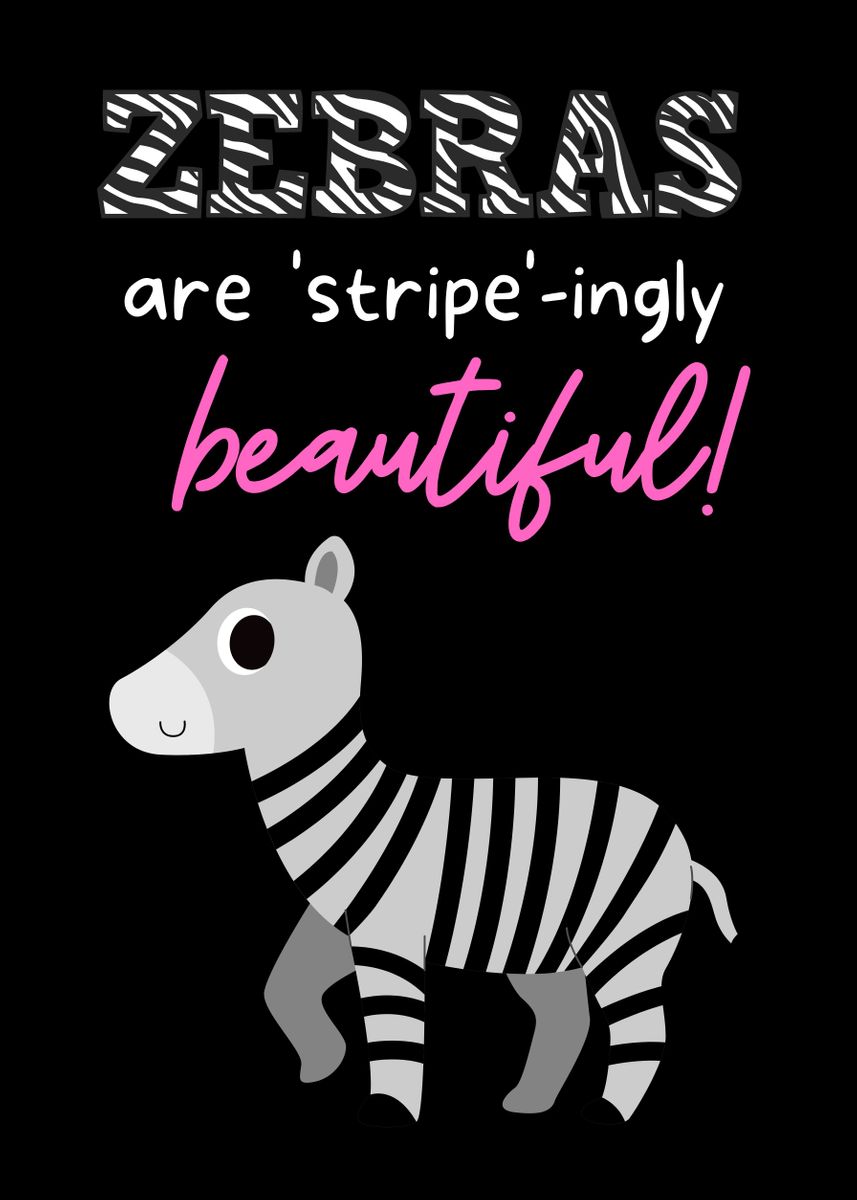 'Beautiful Zebra Poster' Poster by Mark Vincent Verallo | Displate
