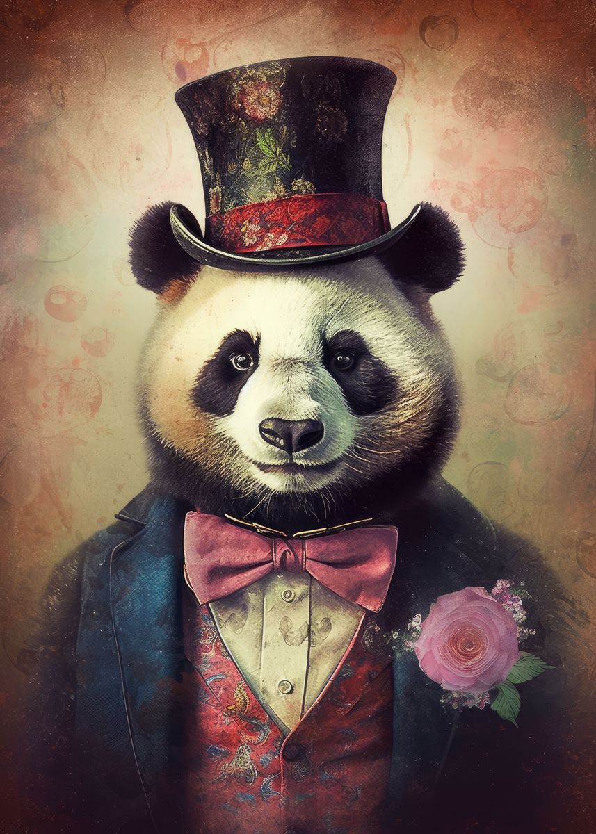 'Fancy Pants Panda Bear' Poster by Jensen Art | Displate