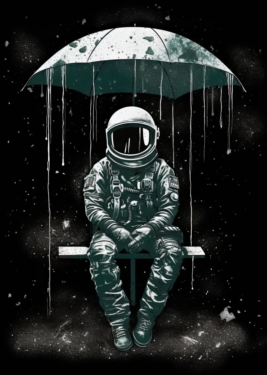 'Astronaut Sitting Silent' Poster, picture, metal print, paint by Laura ...