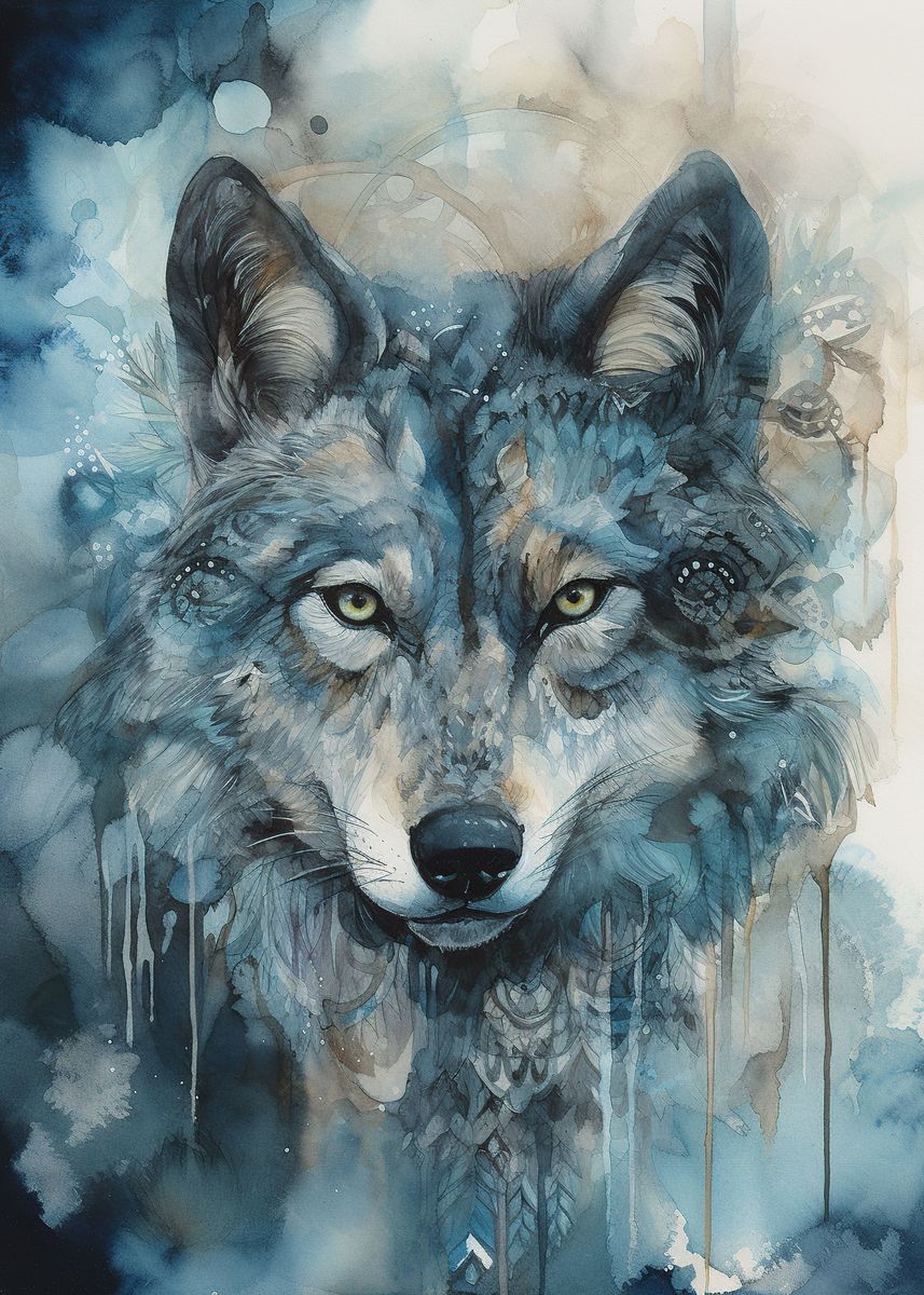 'Majestic Aura Wolf Poster' Poster by Meyer Snider | Displate