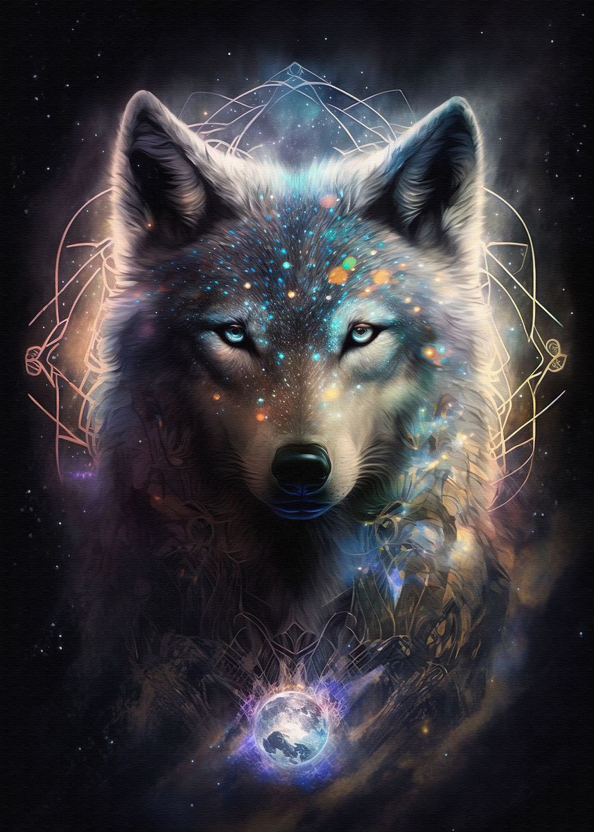 'Wolf spirit portrait' Poster, picture, metal print, paint by Le Duc ...