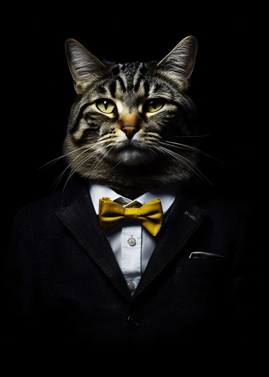 'Business Cat' Poster, picture, metal print, paint by Conceptual ...