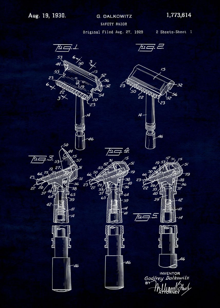 'Safety Razor 1930' Poster by RickyEKelly | Displate