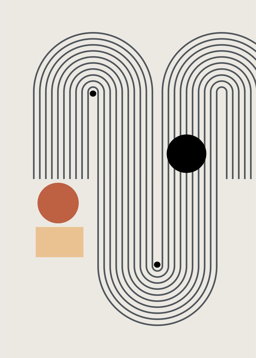 '2 line rounds' Poster, picture, metal print, paint by Ratna Mutia Dewi ...