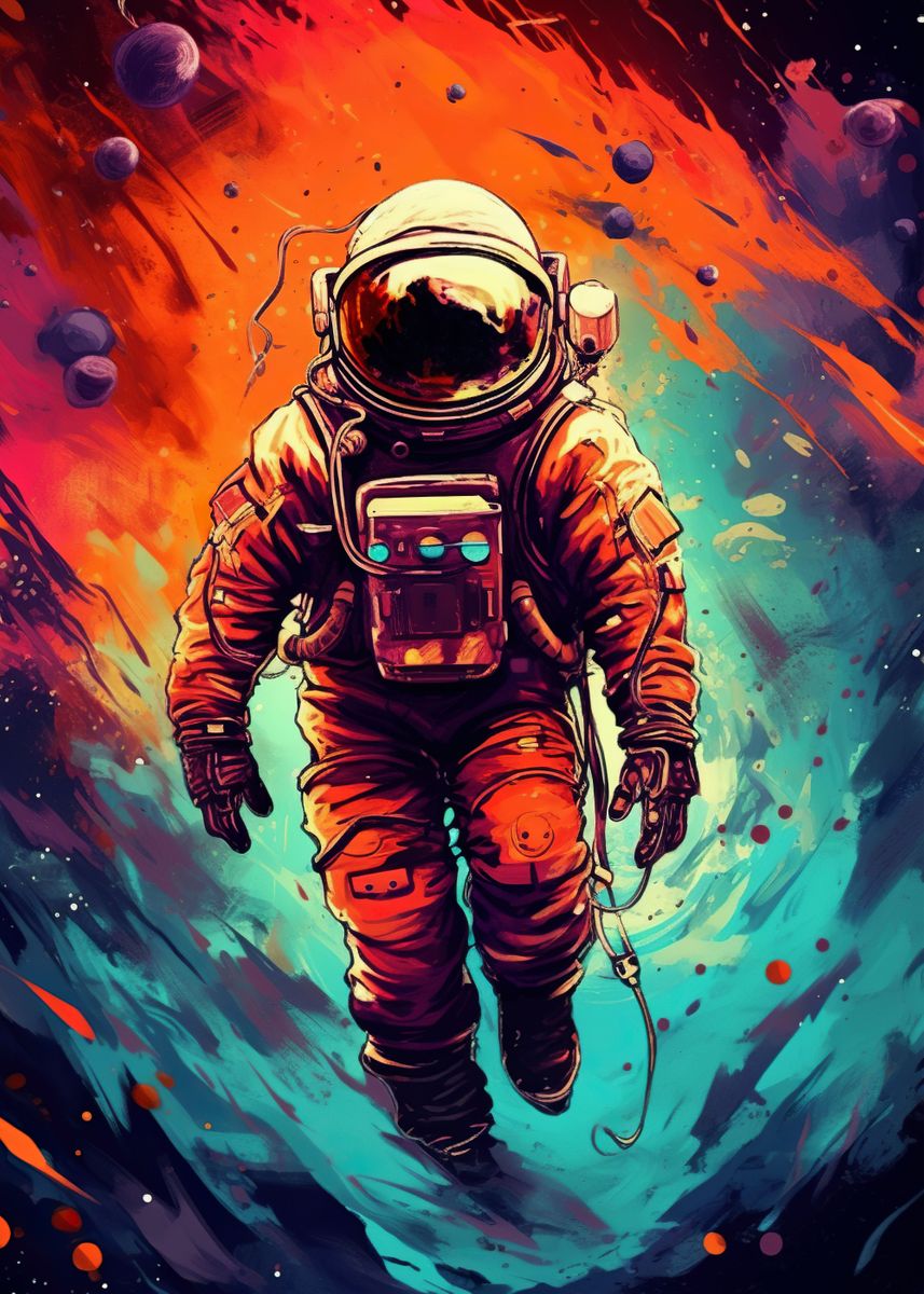'Psychedelic Astronaut' Poster, picture, metal print, paint by Laura ...