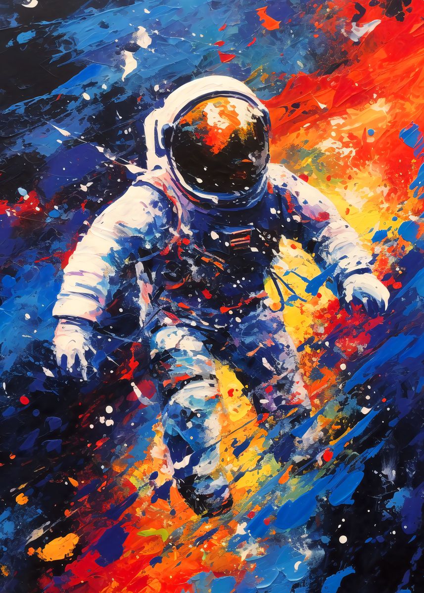 'Astronaut Painting' Poster, picture, metal print, paint by Rafael Dxgn ...