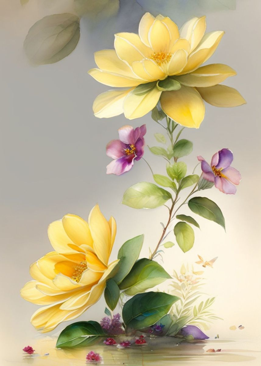 'the twin fantasy flower' Poster, picture, metal print, paint by PLUOCK ...