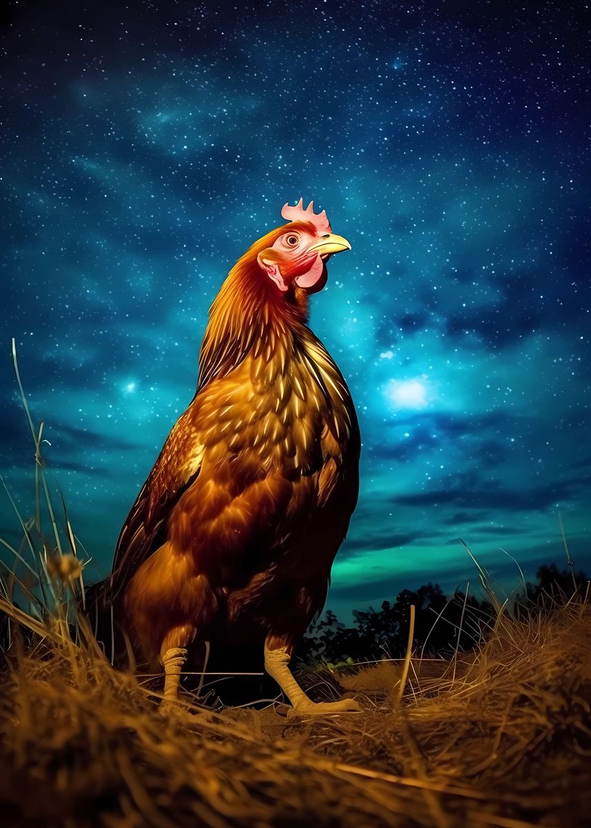 'Chicken Galaxy' Poster by DecoyDesign | Displate