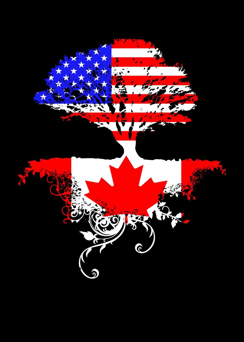 'Canadian Roots American' Poster, picture, metal print, paint by Carlo ...