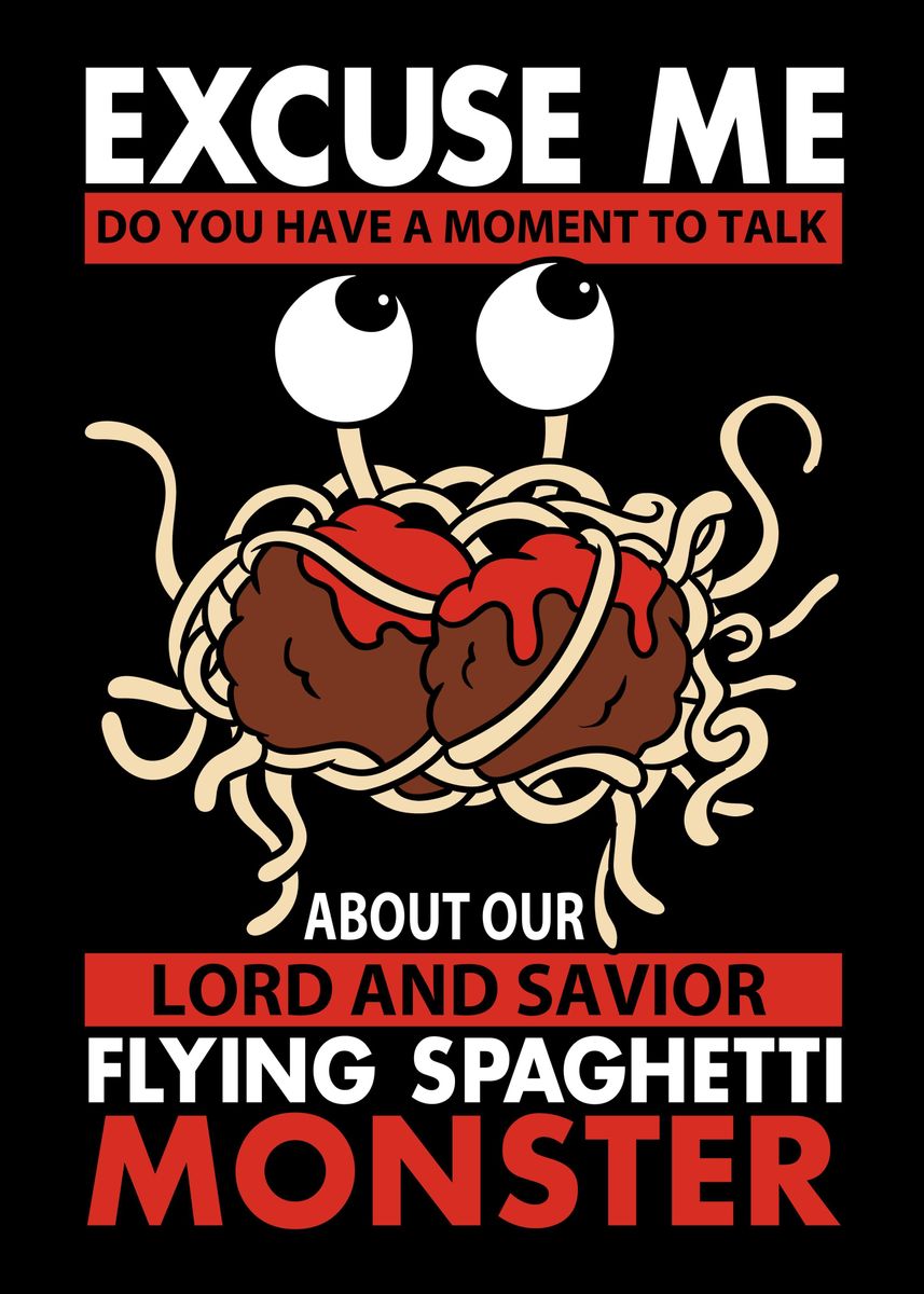 'Flying Spaghetti Monster' Poster, picture, metal print, paint by ...